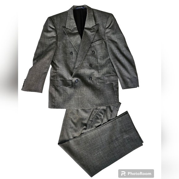 Burberry | Suits & Blazers | Vtg Burberry Birdseye Double Breasted Wool ...